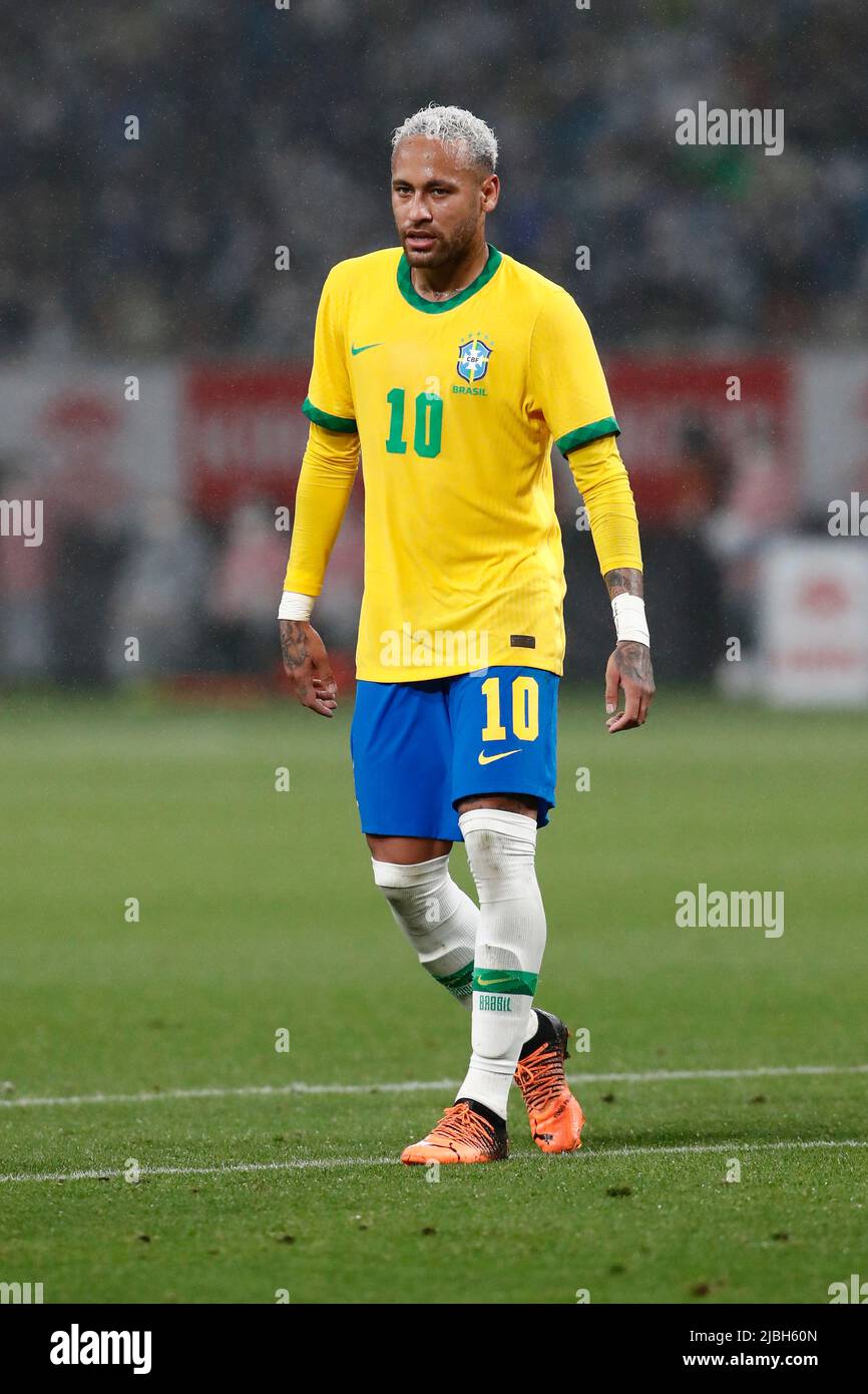 Tokyo, Japan. 6th June, 2022. Neymar Jr (10) of Brazil in action ...