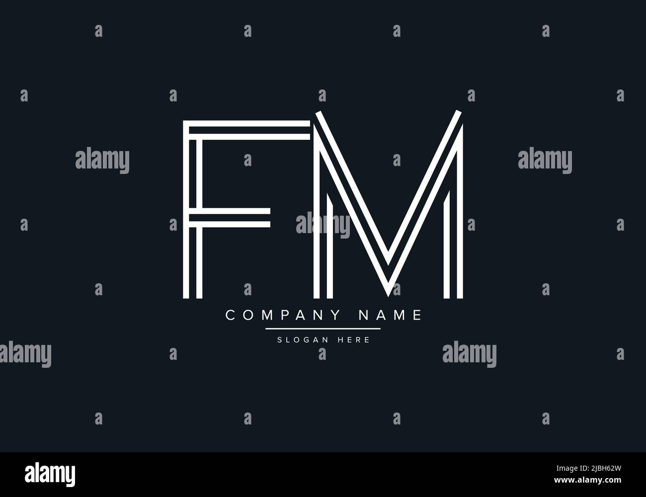 monogram FM alphabet initial line art logo vector, initial logo, logo ...