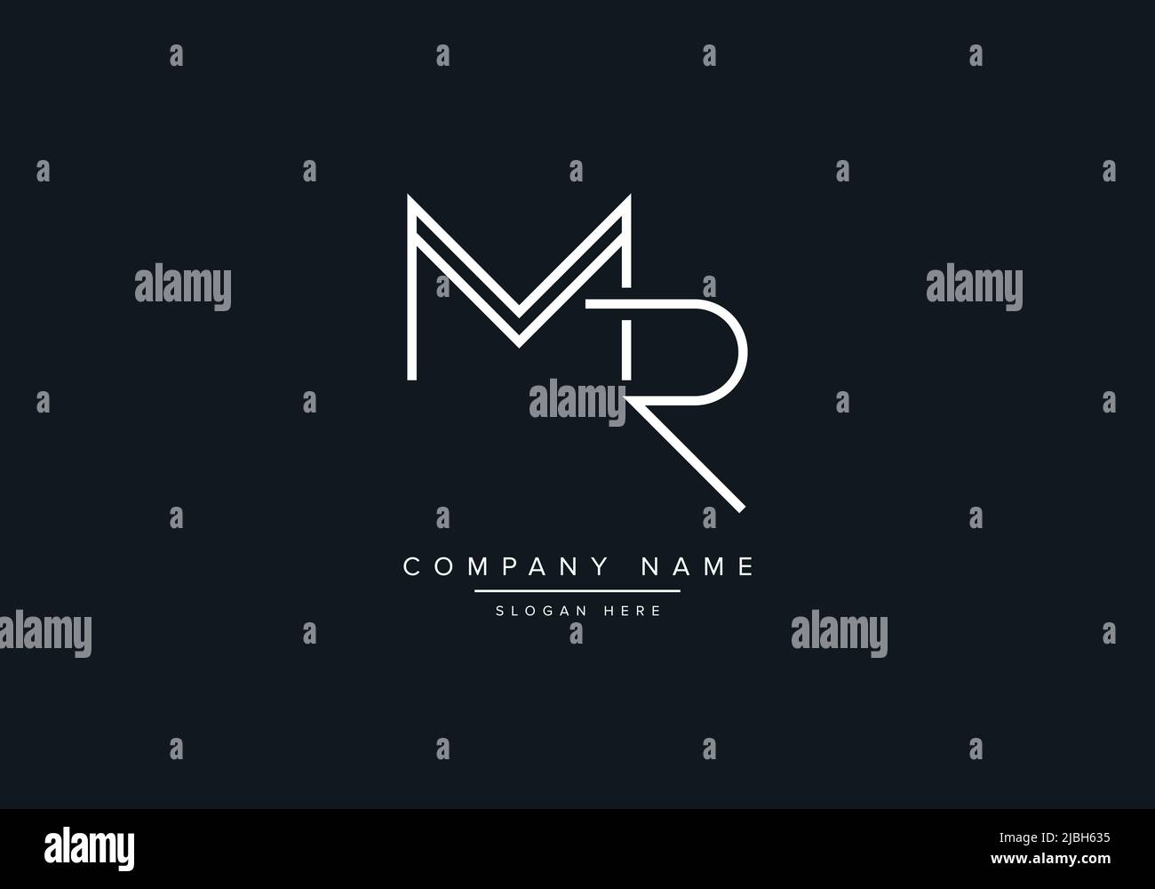 monogram MR alphabet initial line art logo vector, initial logo, logo ...