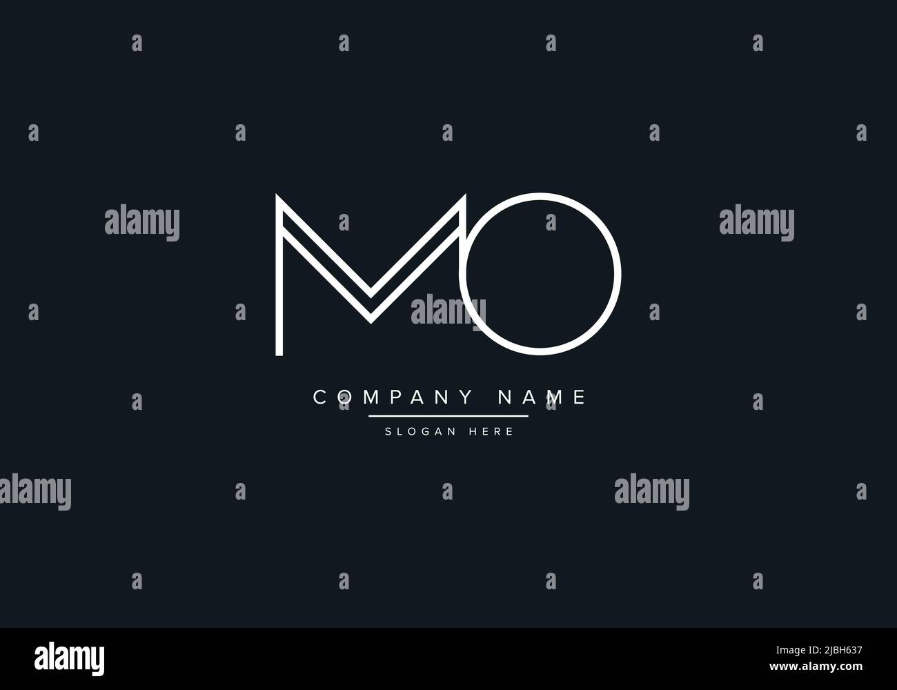 monogram MO alphabet initial line art logo vector, initial logo, logo ...