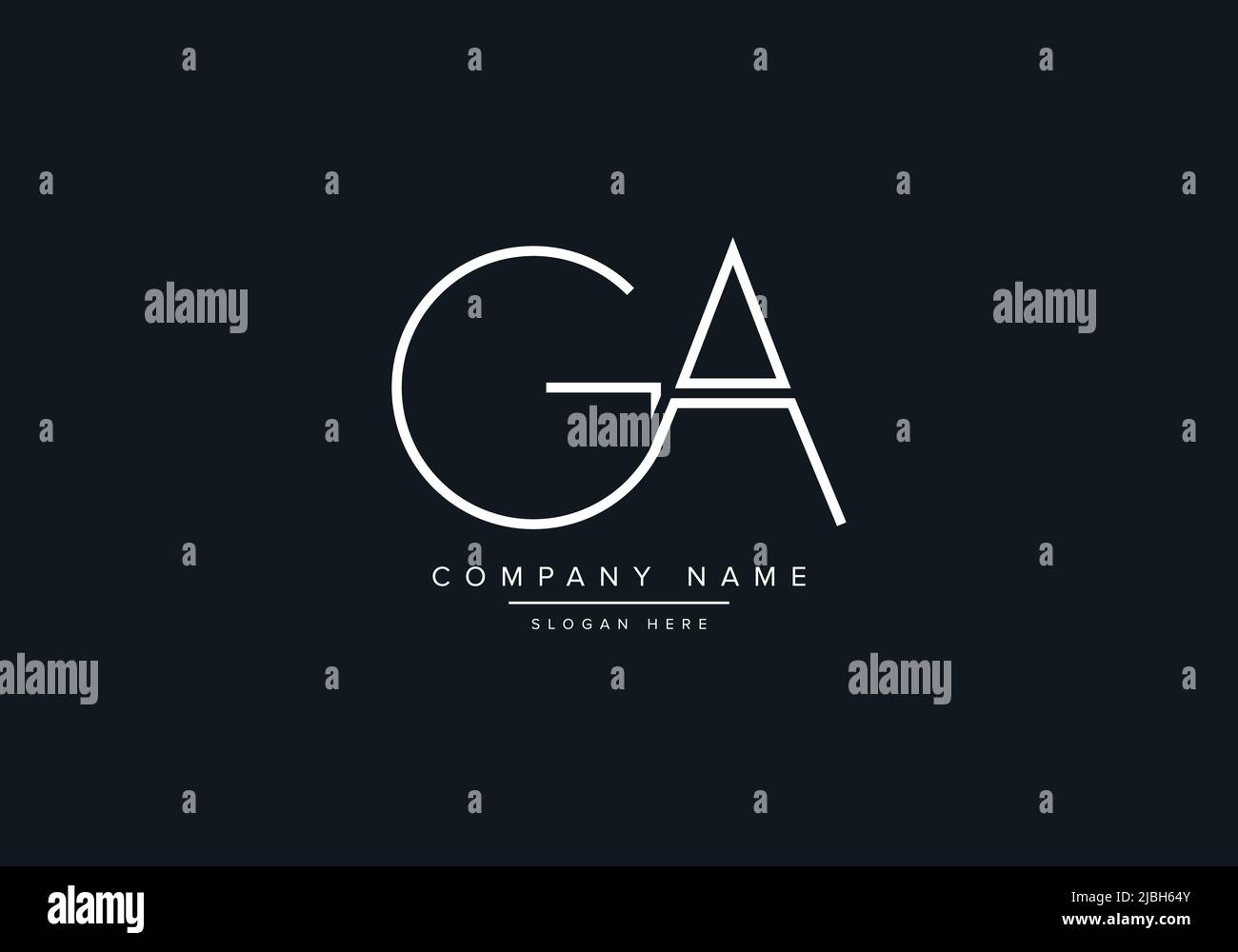 monogram GA alphabet initial line art logo vector, initial logo, logo ...