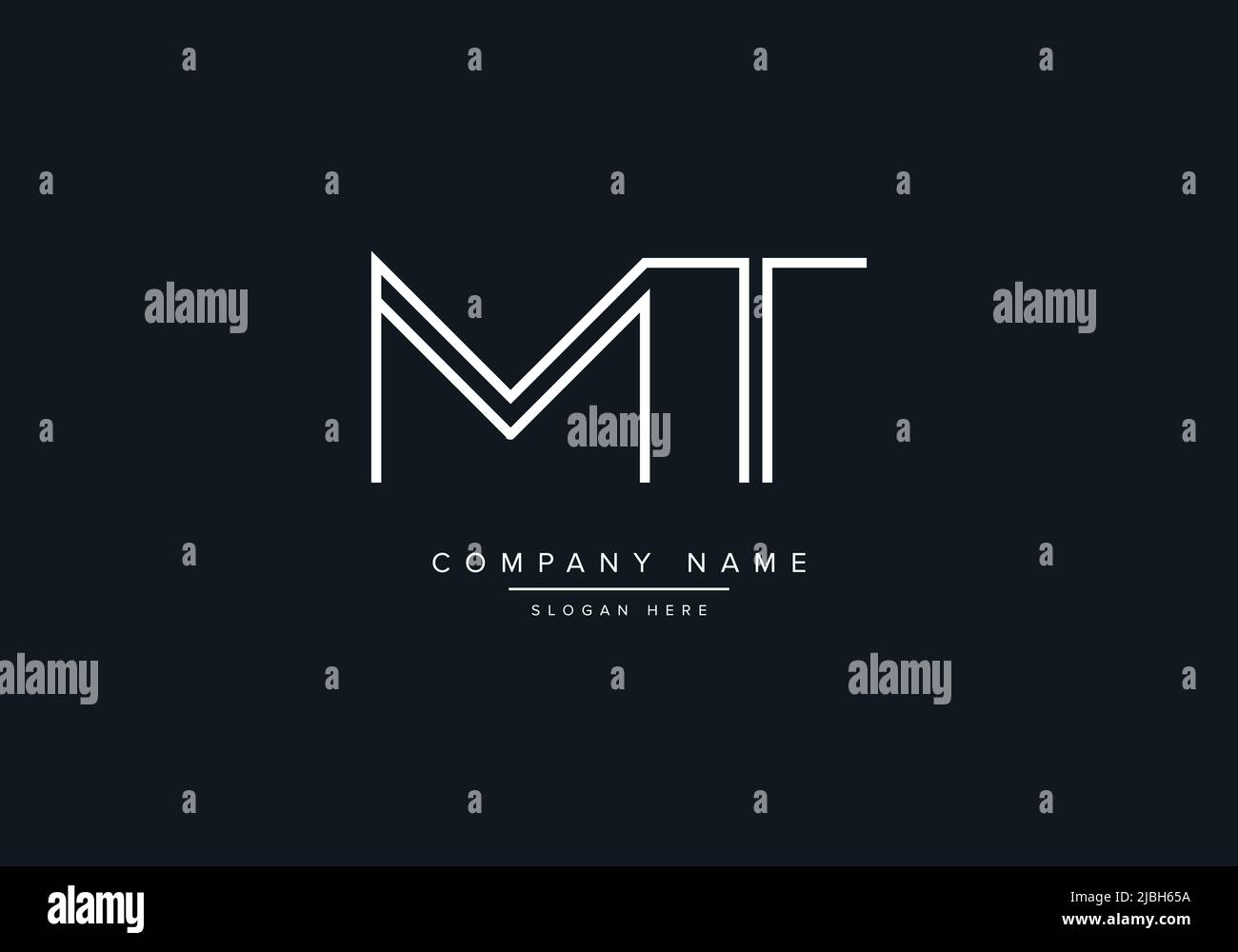 monogram MT alphabet initial line art logo vector, initial logo, logo ...