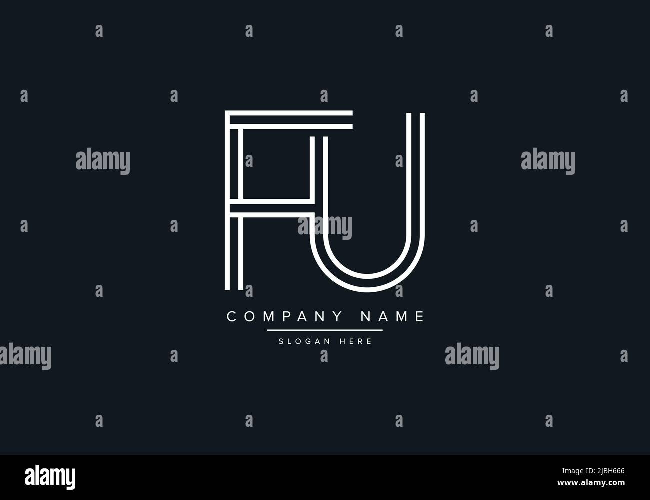 monogram FU alphabet initial line art logo vector, initial logo, logo ...