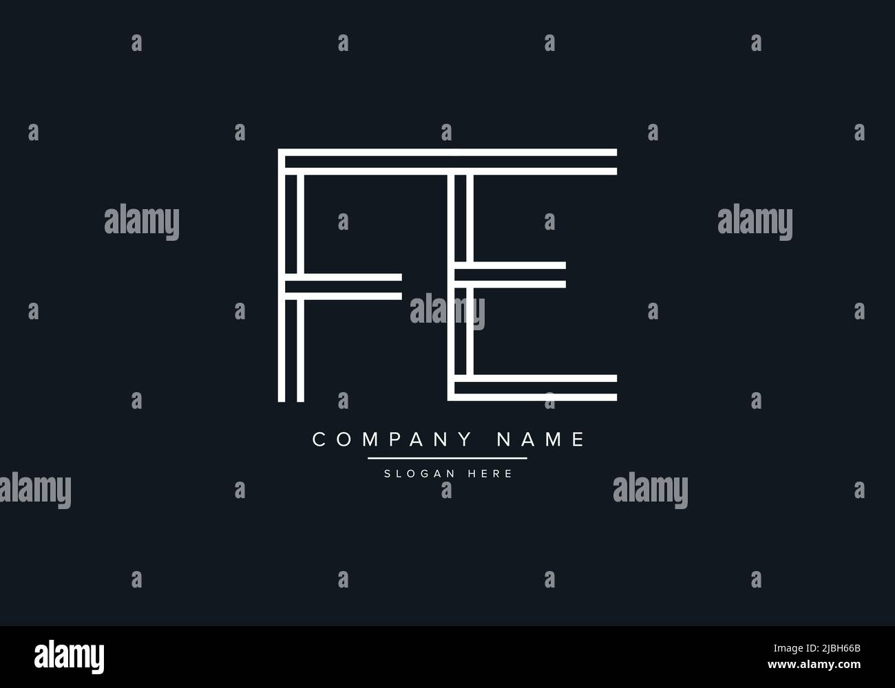 monogram FE alphabet initial line art logo vector, initial logo, logo ...