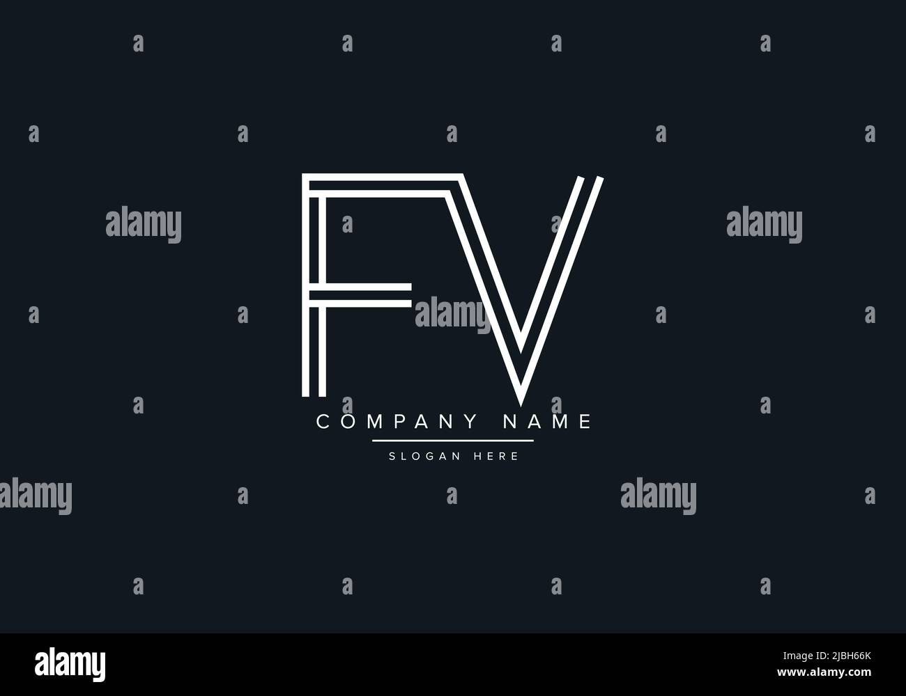 monogram FV alphabet initial line art logo vector, initial logo, logo ...