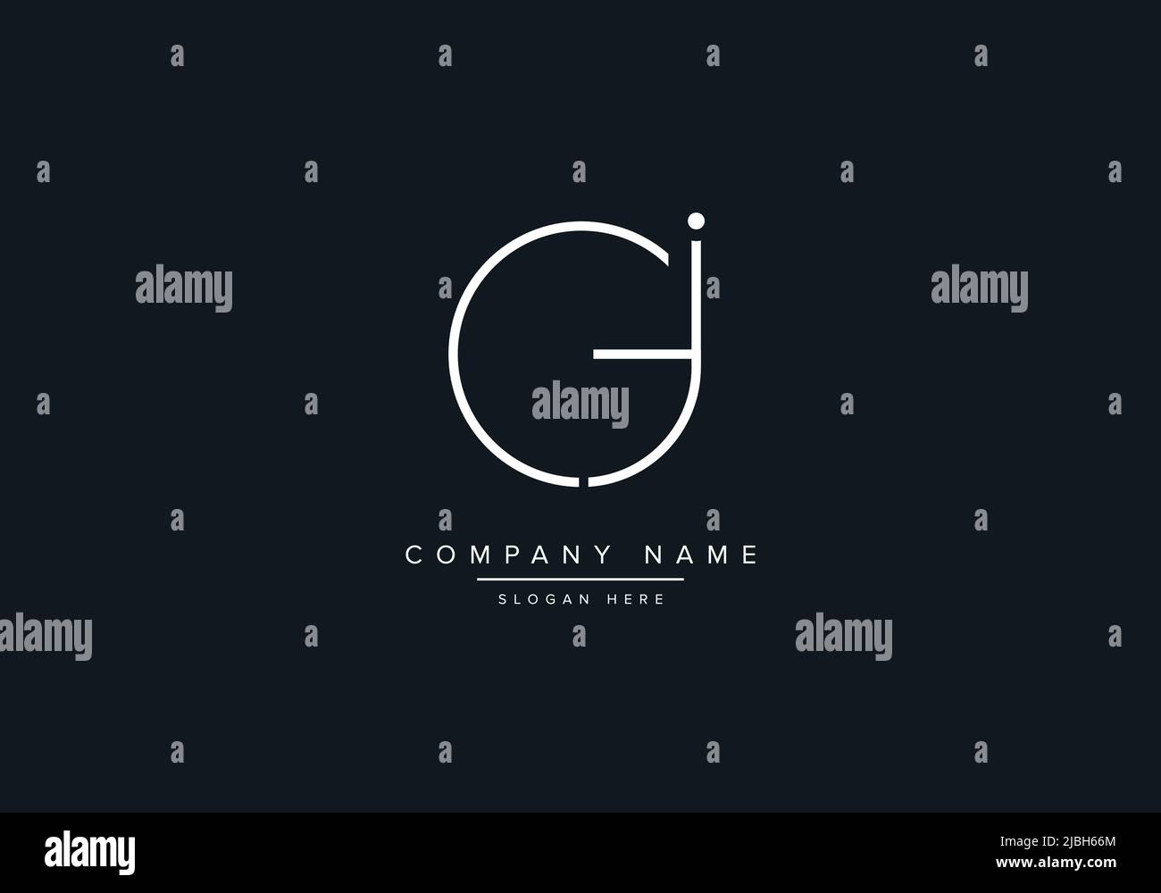 monogram GI alphabet initial line art logo vector, initial logo, logo ...