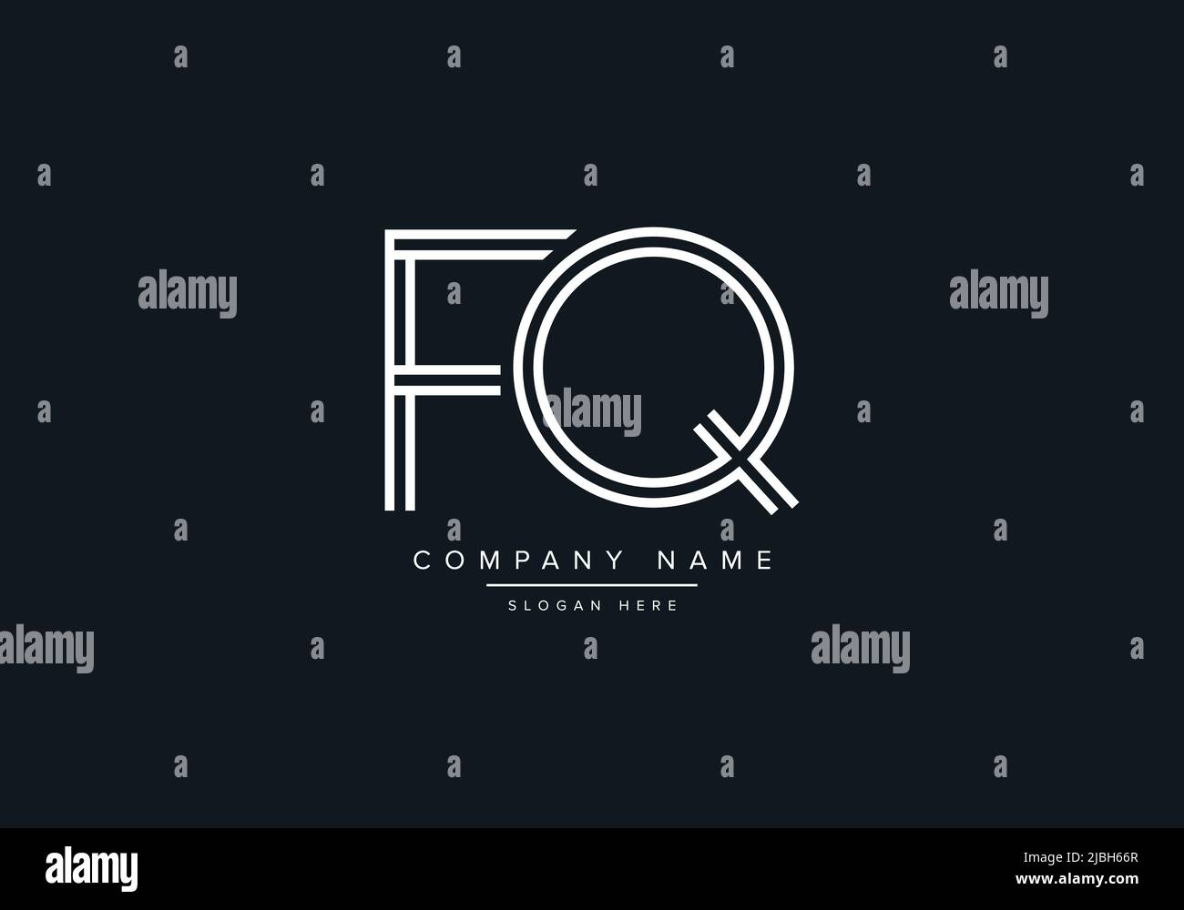monogram FQ alphabet initial line art logo vector, initial logo, logo ...