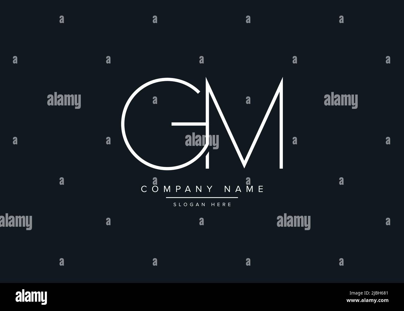 monogram GM alphabet initial line art logo vector, initial logo, logo ...
