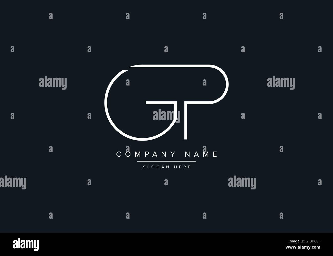 monogram GP alphabet initial line art logo vector, initial logo, logo ...