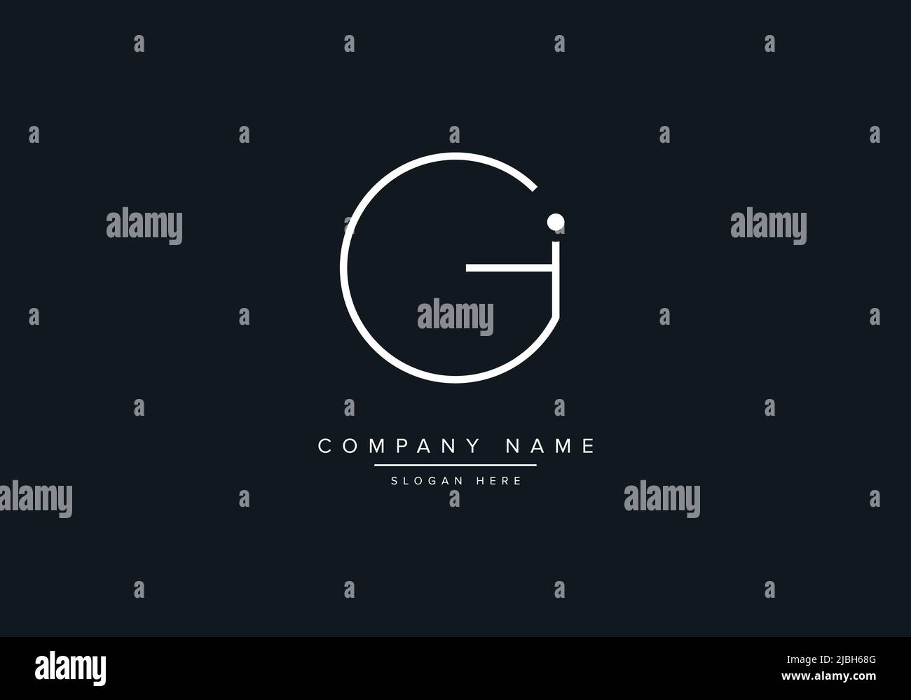 monogram GI alphabet initial line art logo vector, initial logo, logo ...