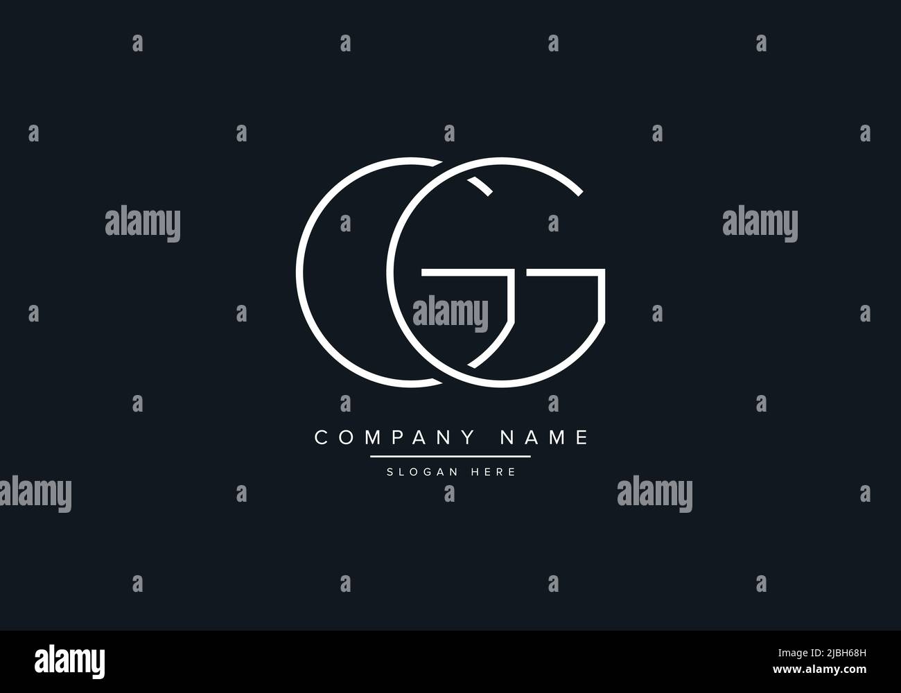 monogram CG alphabet initial line art logo vector, initial logo, logo ...