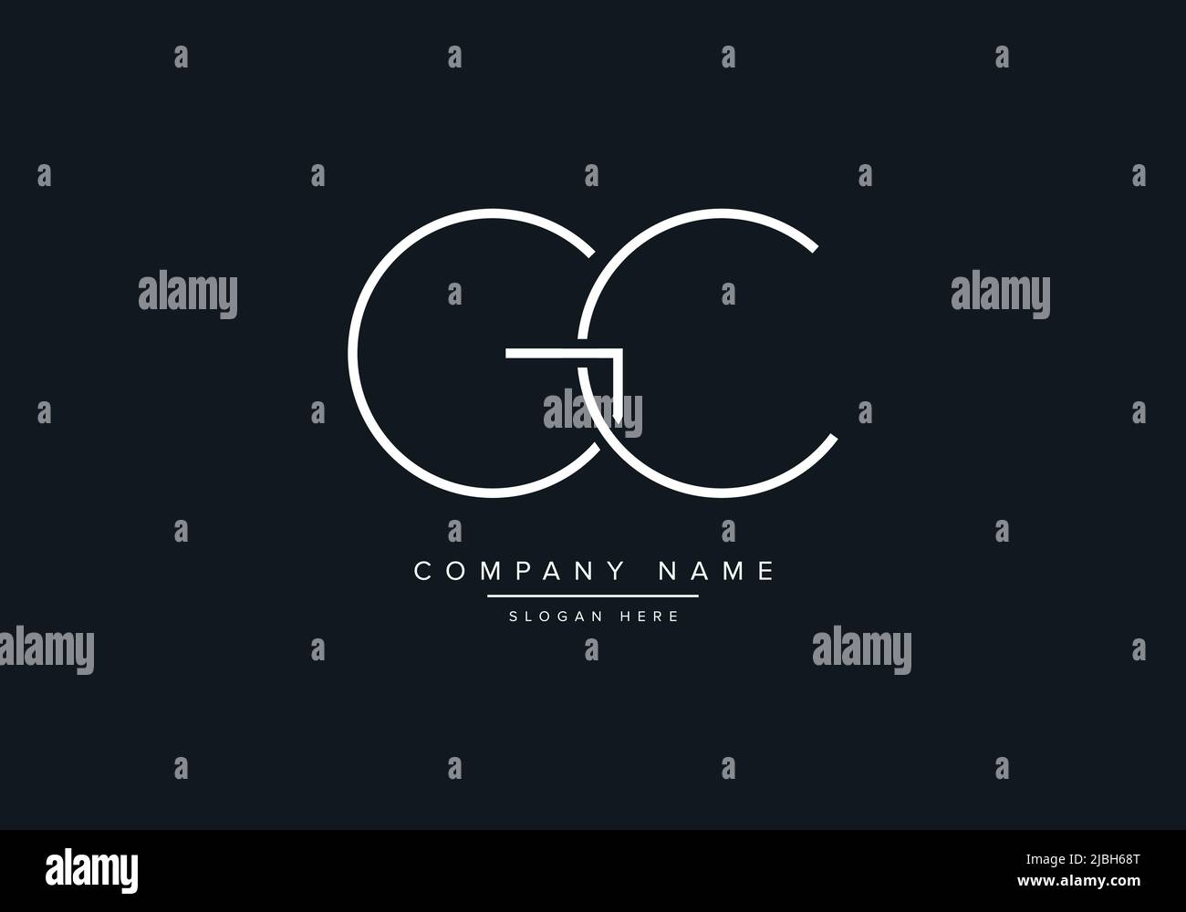 monogram GC alphabet initial line art logo vector, initial logo, logo ...