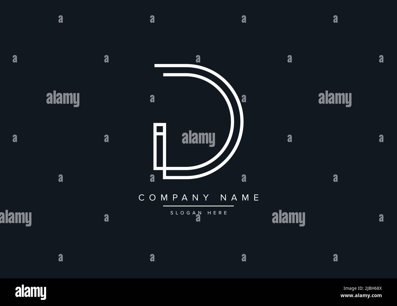 monogram ID alphabet initial line art logo vector, initial logo, logo ...