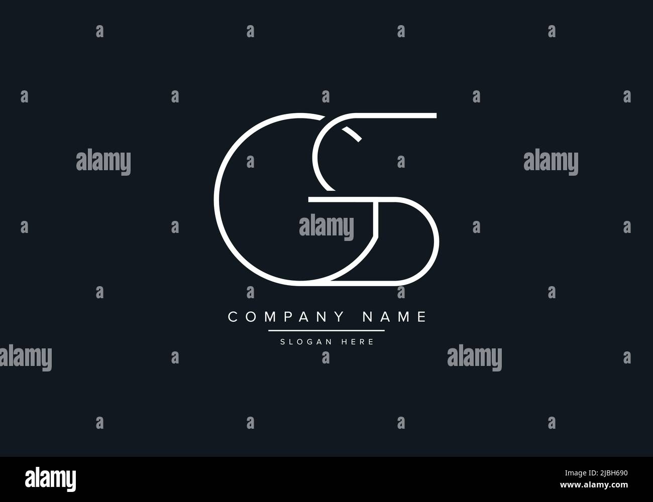 monogram GS alphabet initial line art logo vector, initial logo, logo ...