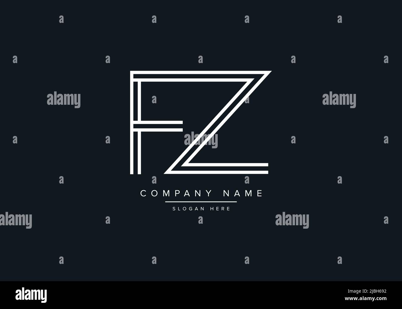 monogram FZ alphabet initial line art logo vector, initial logo, logo ...