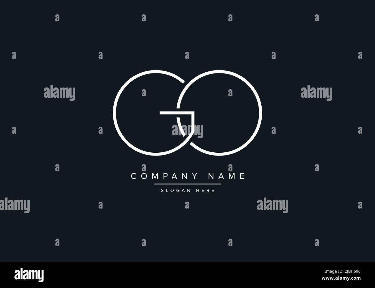 monogram GO alphabet initial line art logo vector, initial logo, logo ...