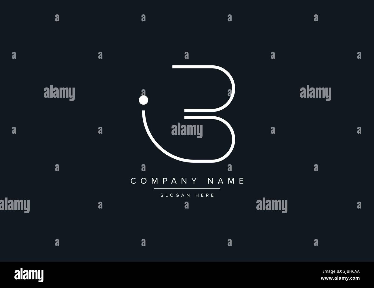 monogram IB alphabet initial line art logo vector, initial logo, logo ...