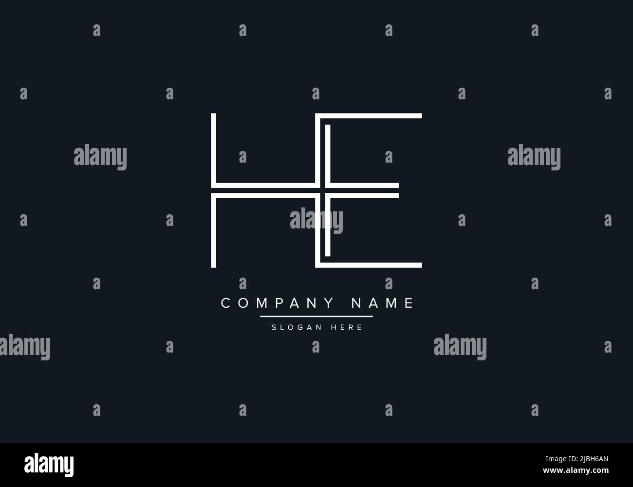 monogram HE alphabet initial line art logo vector, initial logo, logo ...