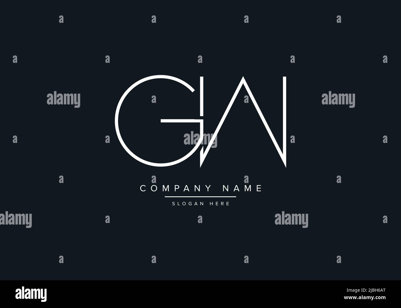 monogram GW alphabet initial line art logo vector, initial logo, logo ...