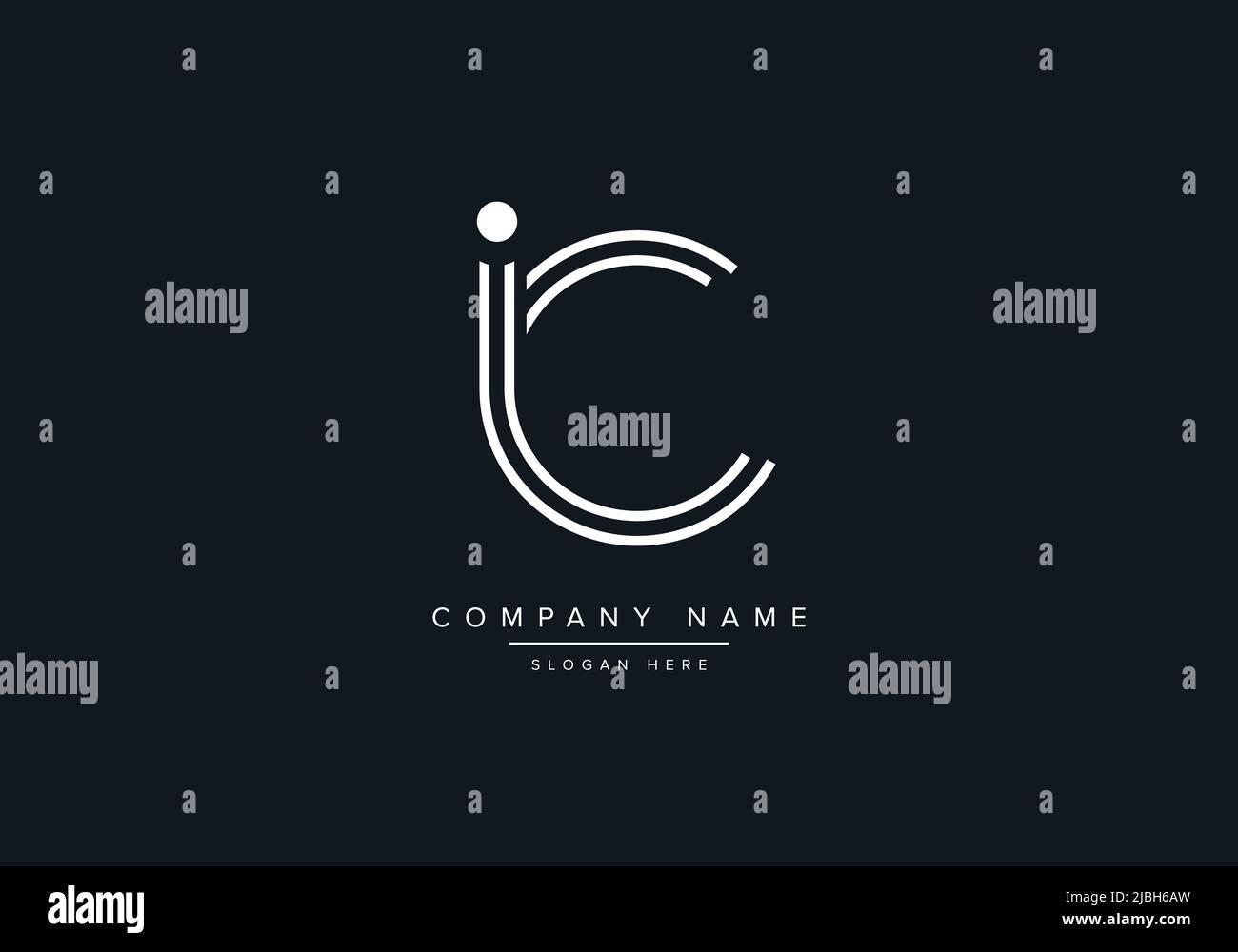 monogram IC alphabet initial line art logo vector, initial logo, logo ...