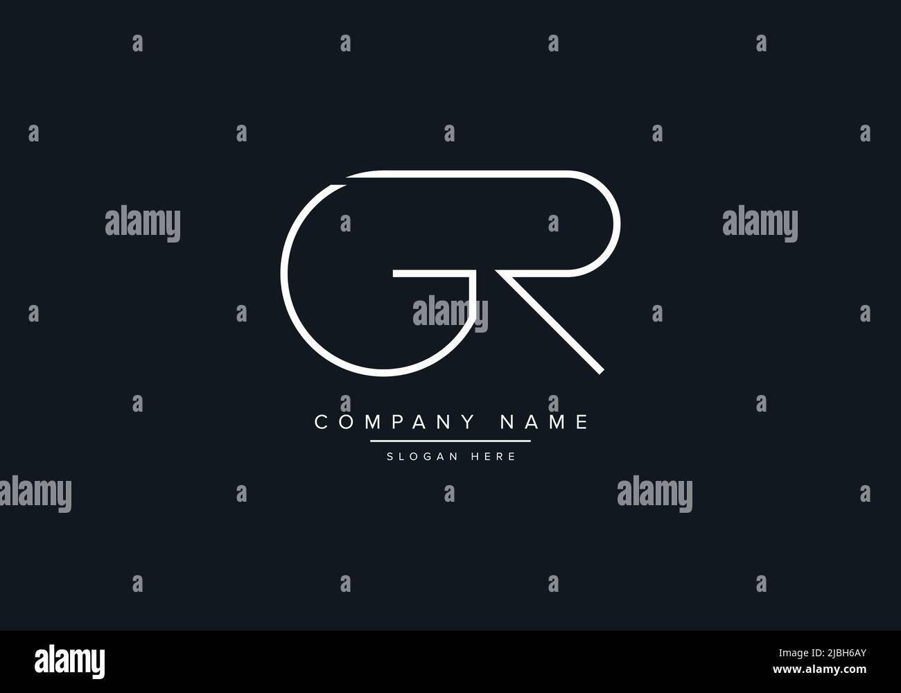 monogram GR alphabet initial line art logo vector, initial logo, logo ...