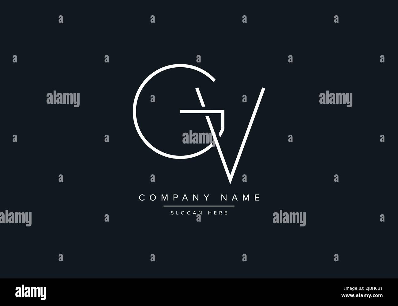 monogram GV alphabet initial line art logo vector, initial logo, logo ...