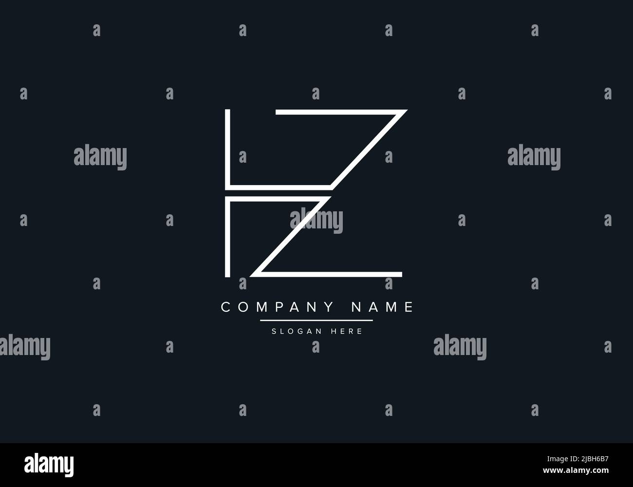 monogram HZ alphabet initial line art logo vector, initial logo, logo ...