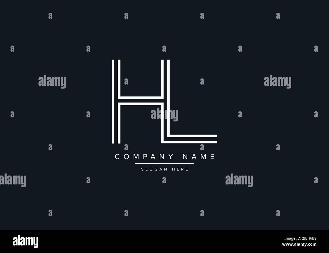 monogram HL alphabet initial line art logo vector, initial logo, logo ...
