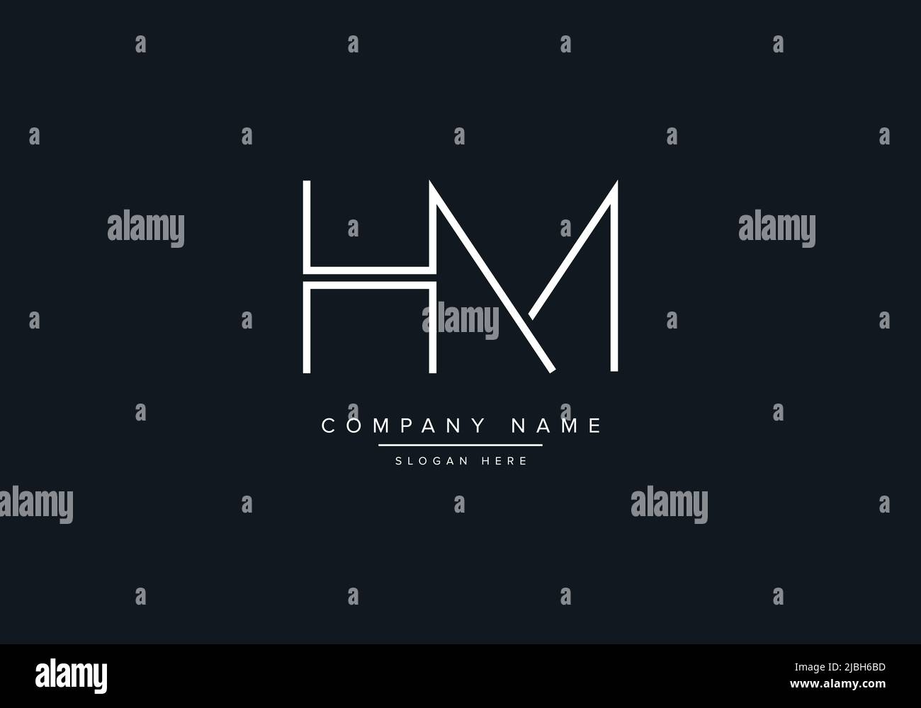 monogram HM alphabet initial line art logo vector, initial logo, logo ...