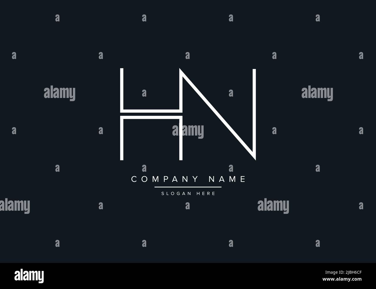 monogram HN alphabet initial line art logo vector, initial logo, logo ...