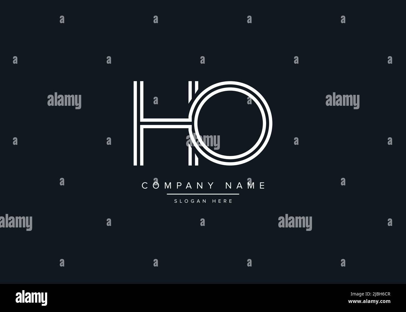 monogram HO alphabet initial line art logo vector, initial logo, logo ...