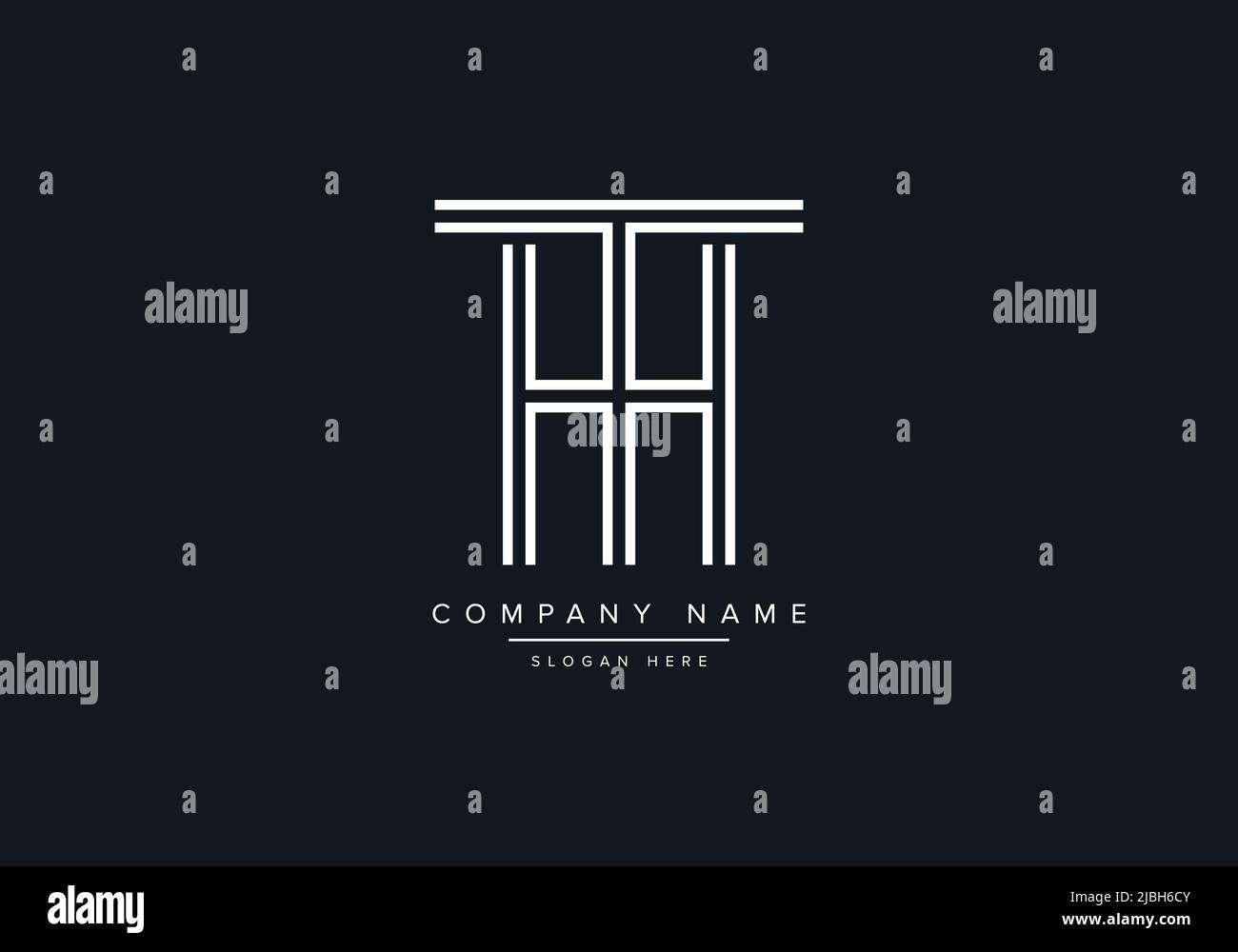 monogram HT alphabet initial line art logo vector, initial logo, logo ...
