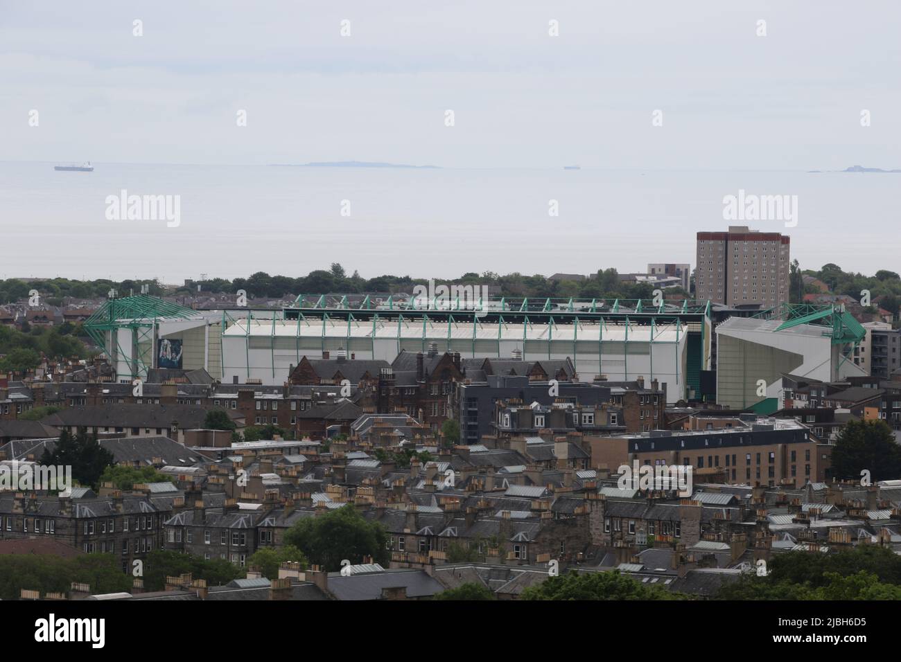High level view of Easter Road football ground, home to Edinburgh's ...