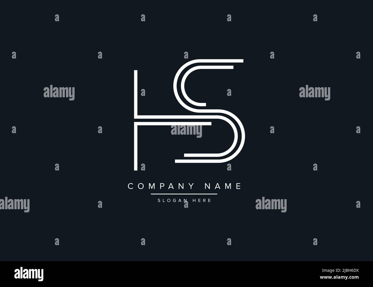 monogram HS alphabet initial line art logo vector, initial logo, logo ...