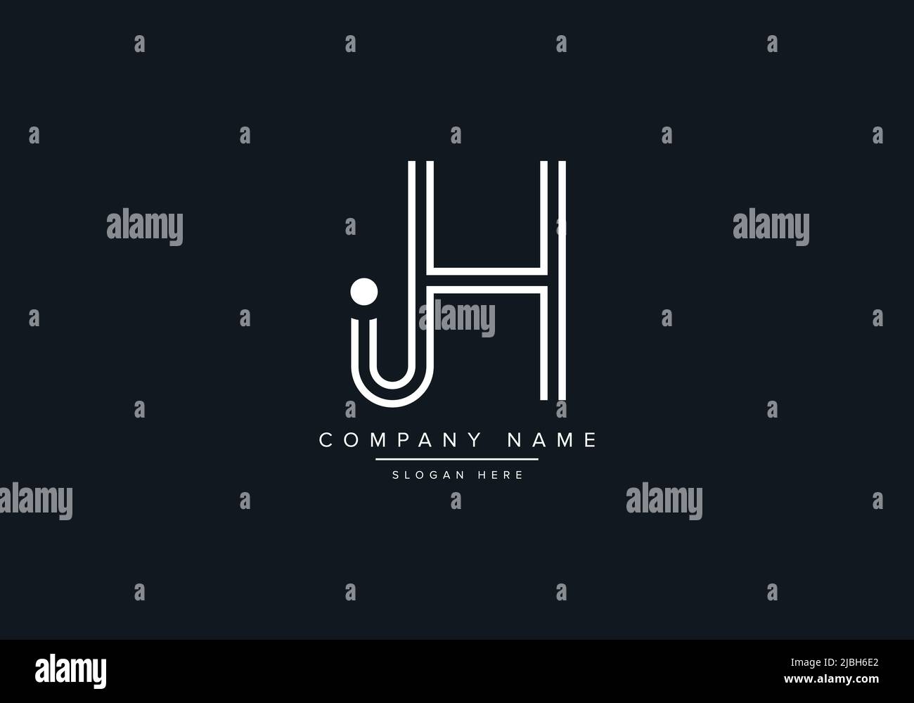 monogram JH alphabet initial line art logo vector, initial logo, logo ...