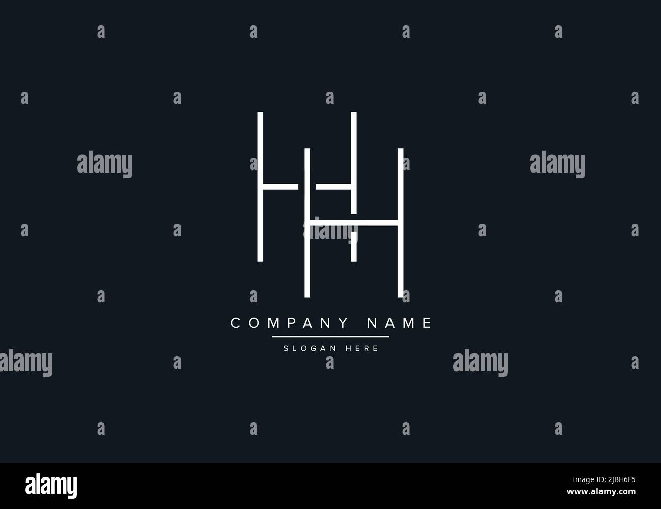 monogram HH alphabet initial line art logo vector, initial logo, logo ...