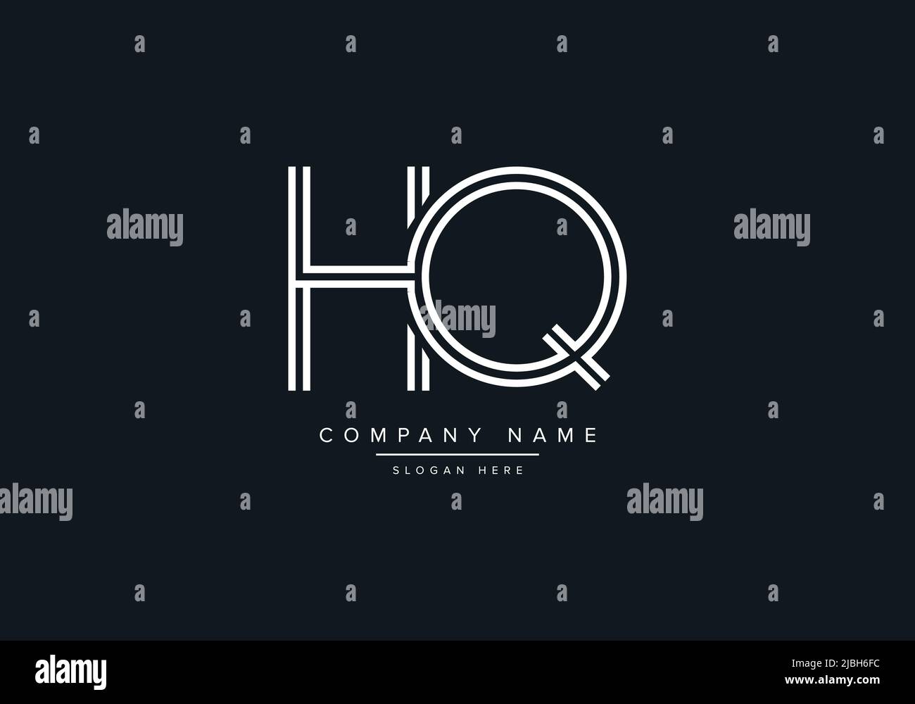 monogram Hq alphabet initial line art logo vector, initial logo, logo ...