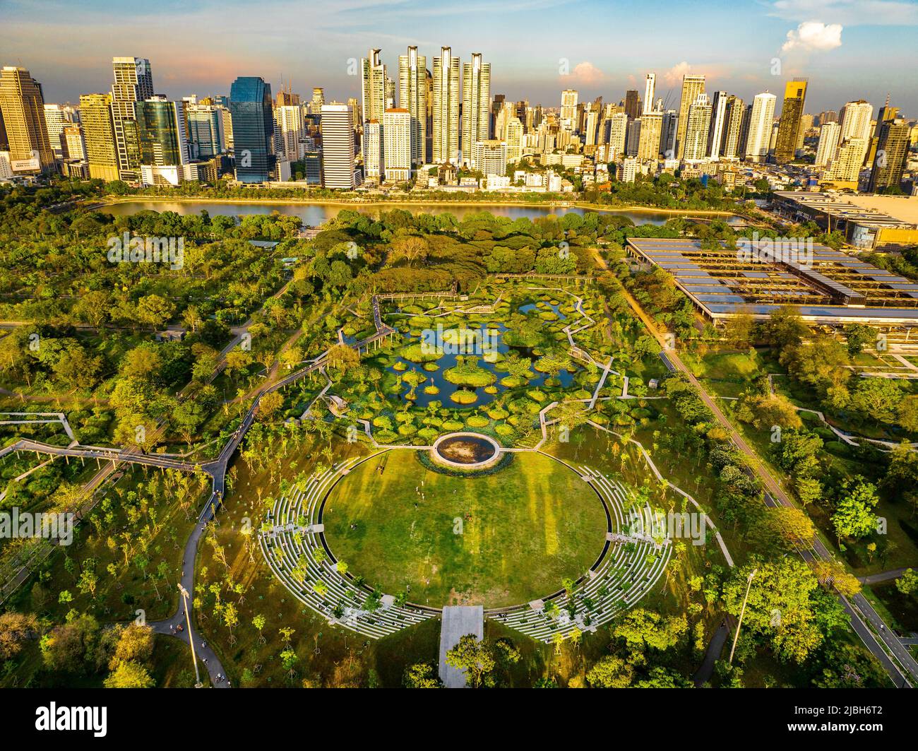 Benjakitti Park or Benchakitti forest park new design walkway in ...