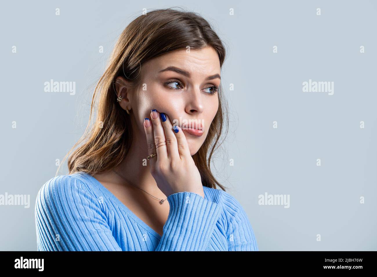 Toothache, Woman with Tooth Infection. Woman suffering from toothache ...