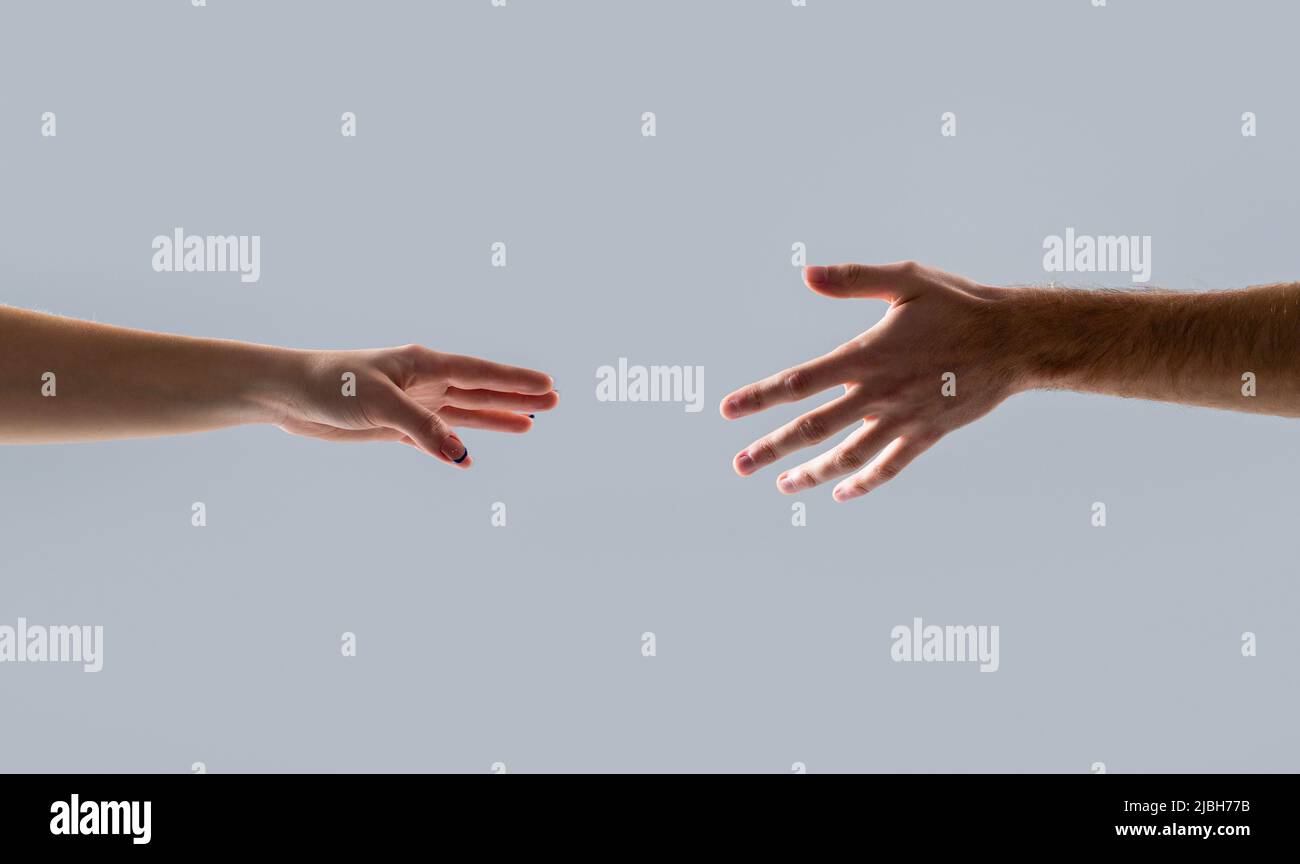 Helping hand outstretched, isolated arm, salvation. Close up help hand ...