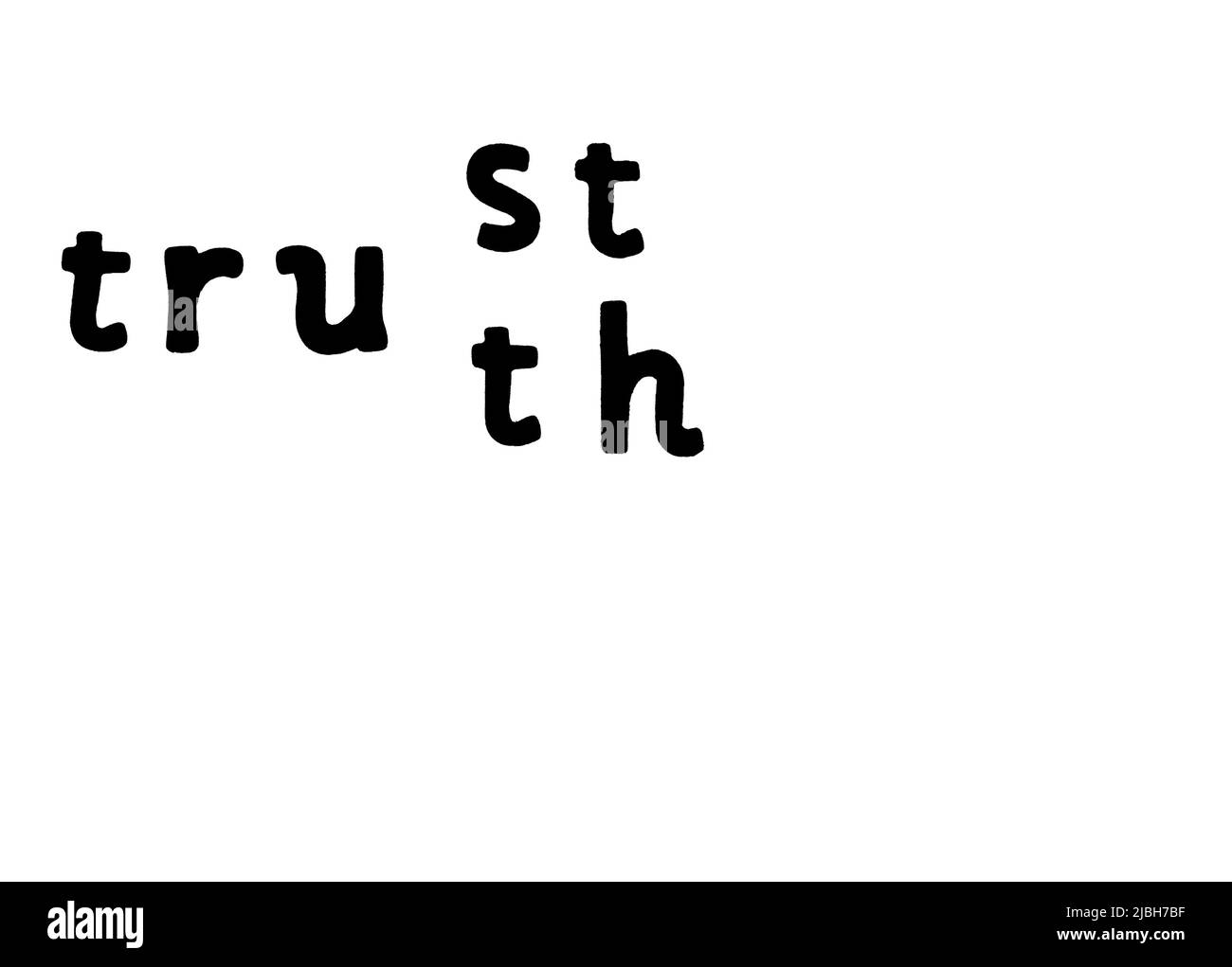 black word with white background where it is written TRUST and TRUTH ...