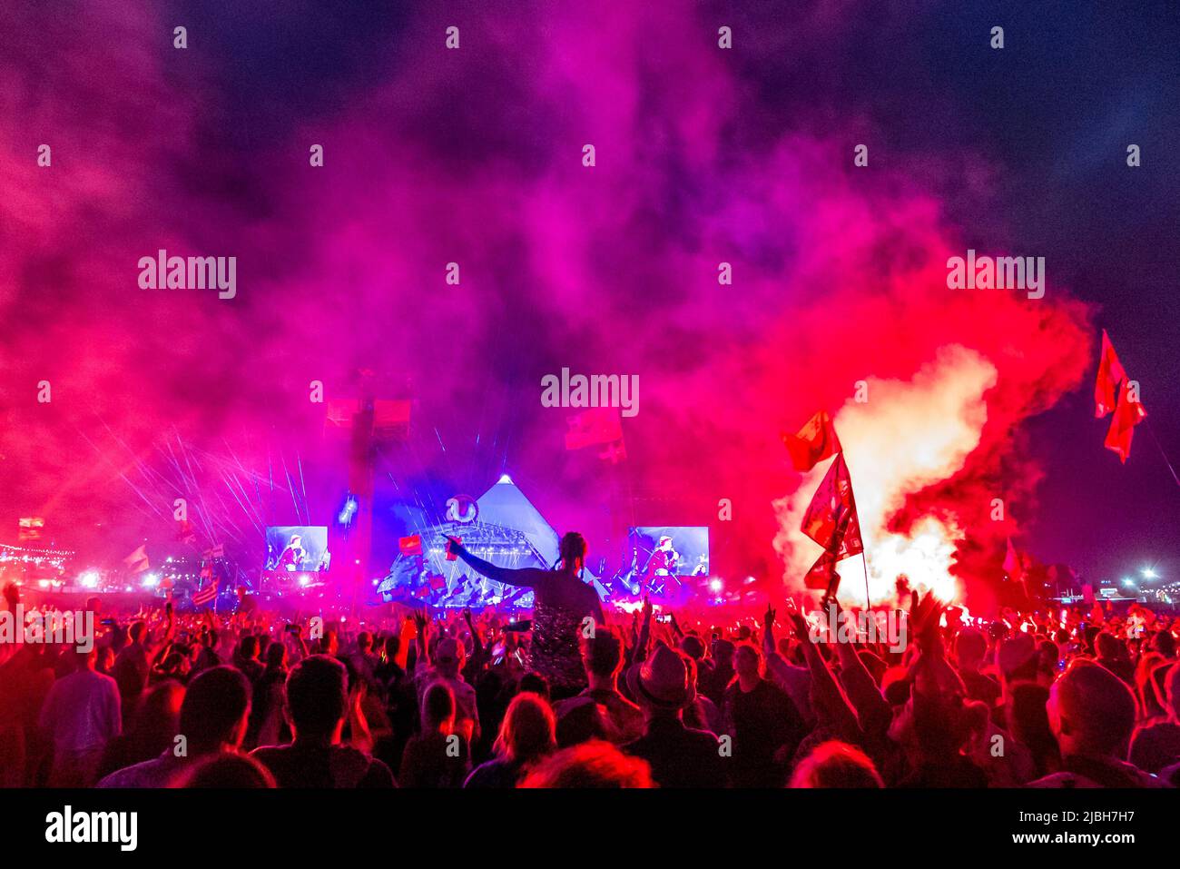 Glastonbury, June 26th 2019: The Killers on stage at the Glastonbury ...