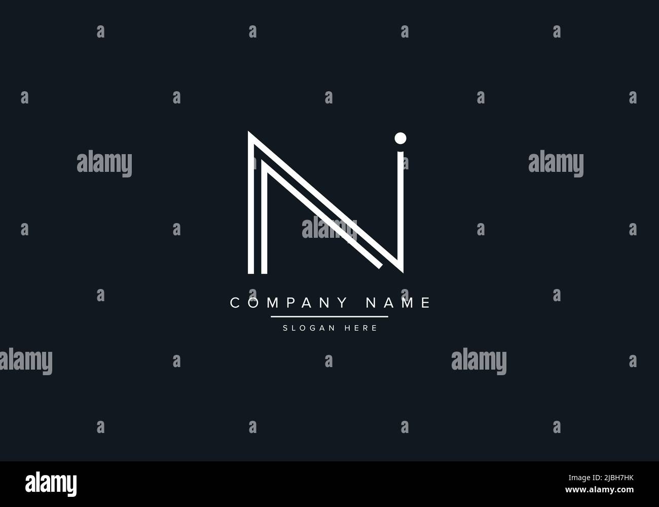 Creative Letters NI Logo Design Vector Template Stock Vector Image ...