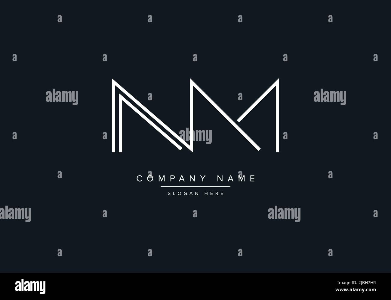Creative Letters NM Logo Design Vector Template Stock Vector Image ...
