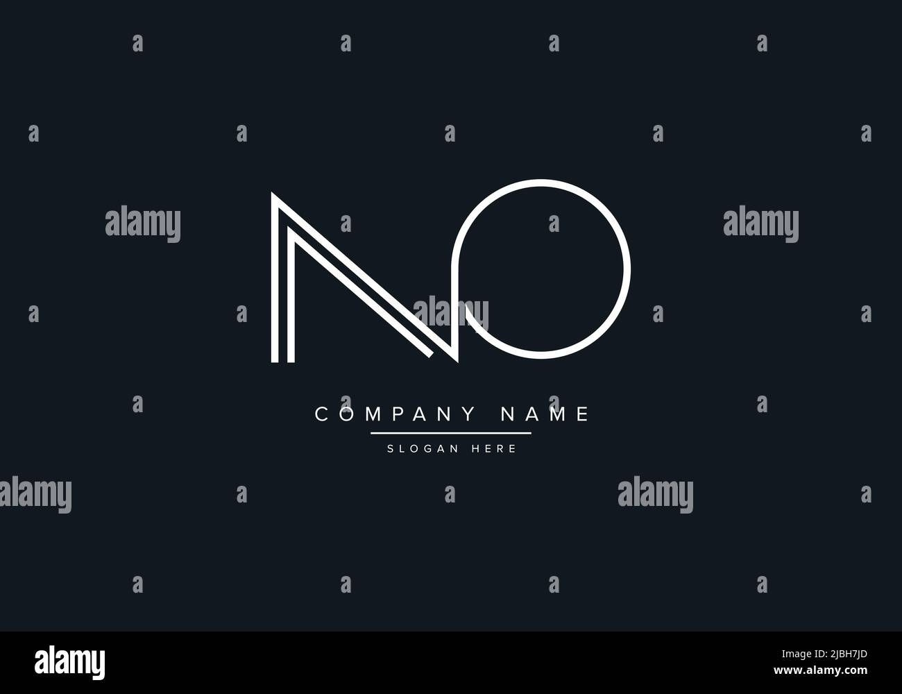 Creative Letters NO Logo Design Vector Template Stock Vector Image ...