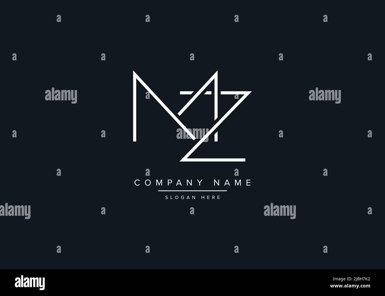 Creative Letters MZ Logo Design Vector Template Stock Vector Image ...