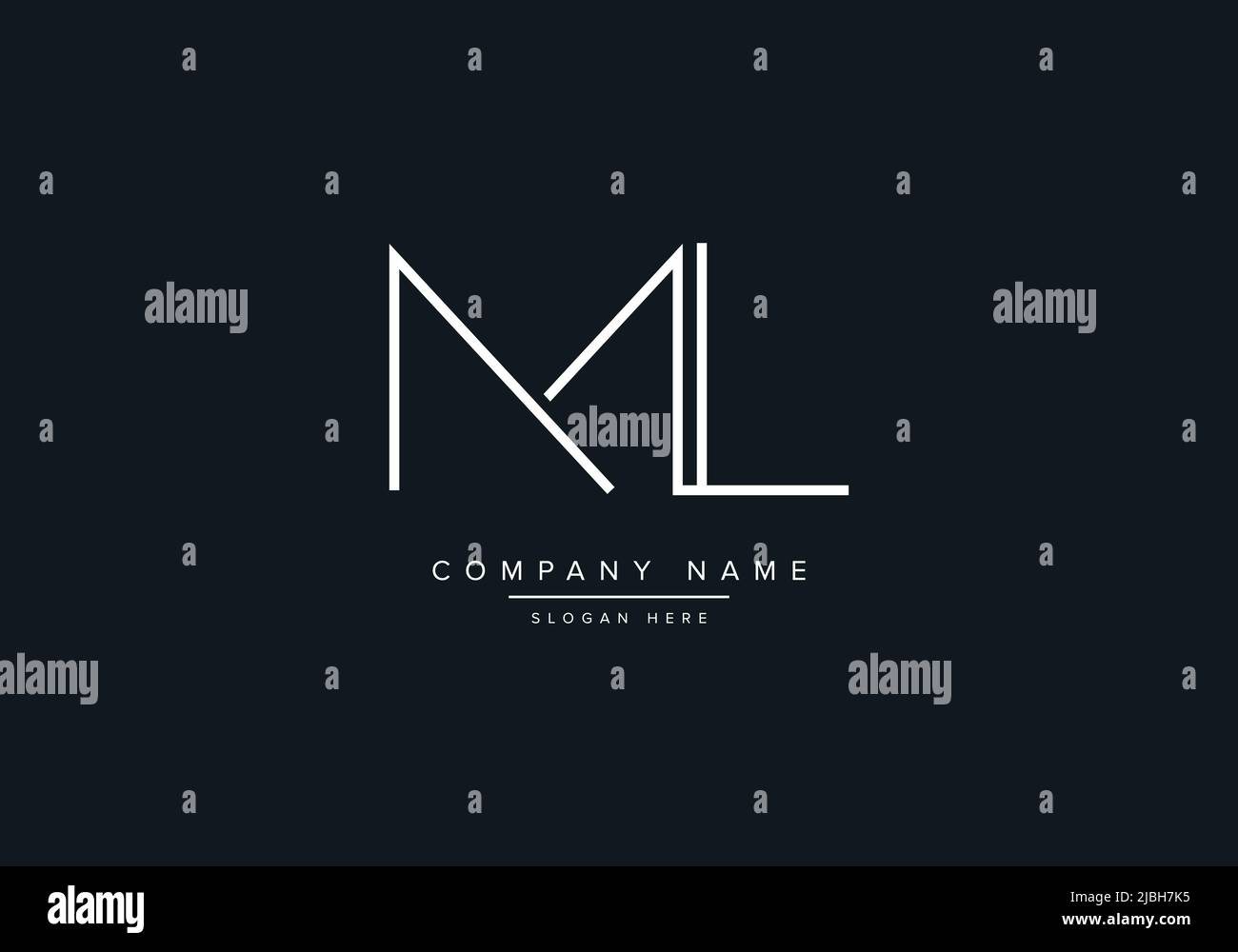 Creative Letters ML Logo Design Vector Template Stock Vector Image ...