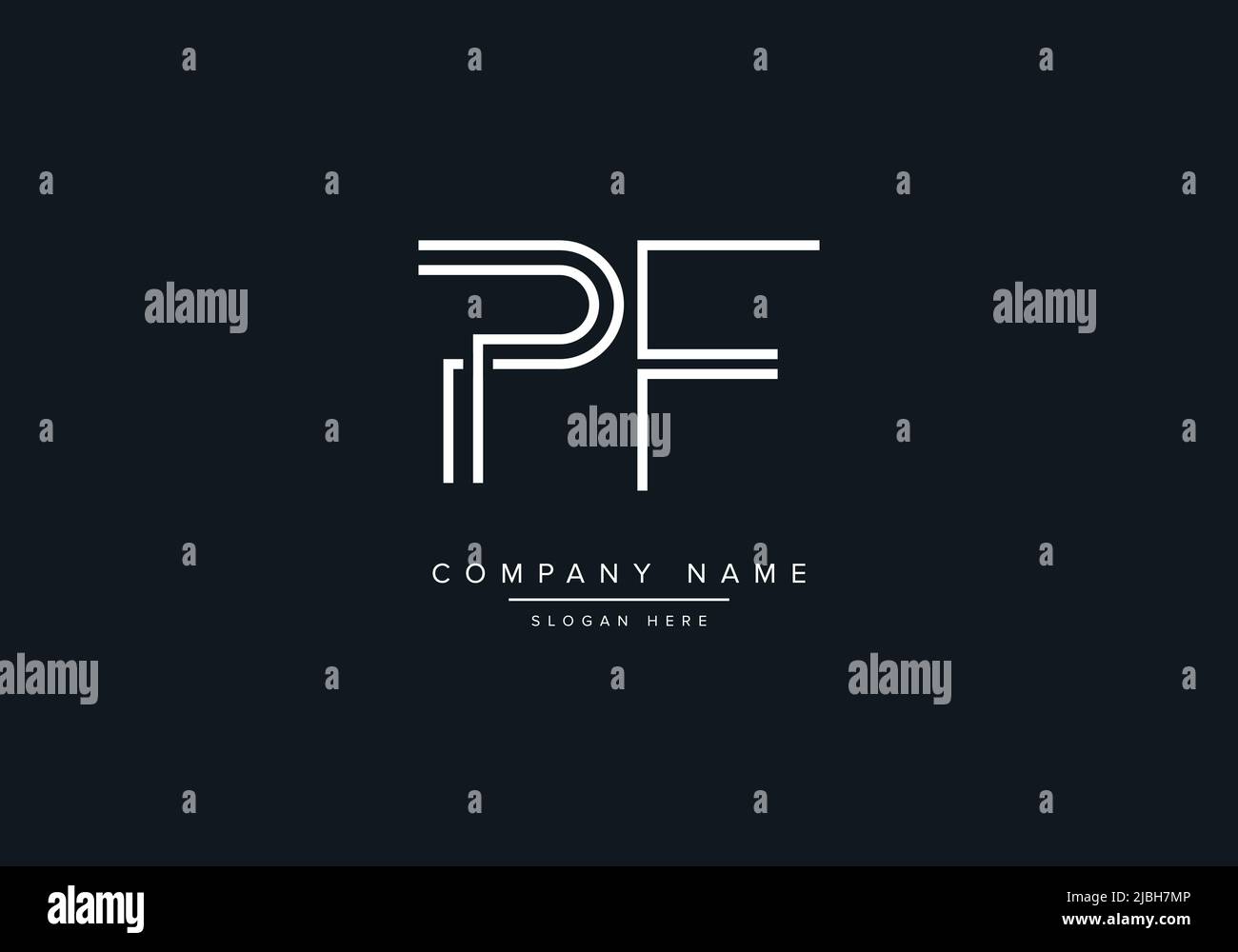 Creative Letters PF Logo Design Vector Template Stock Vector Image ...