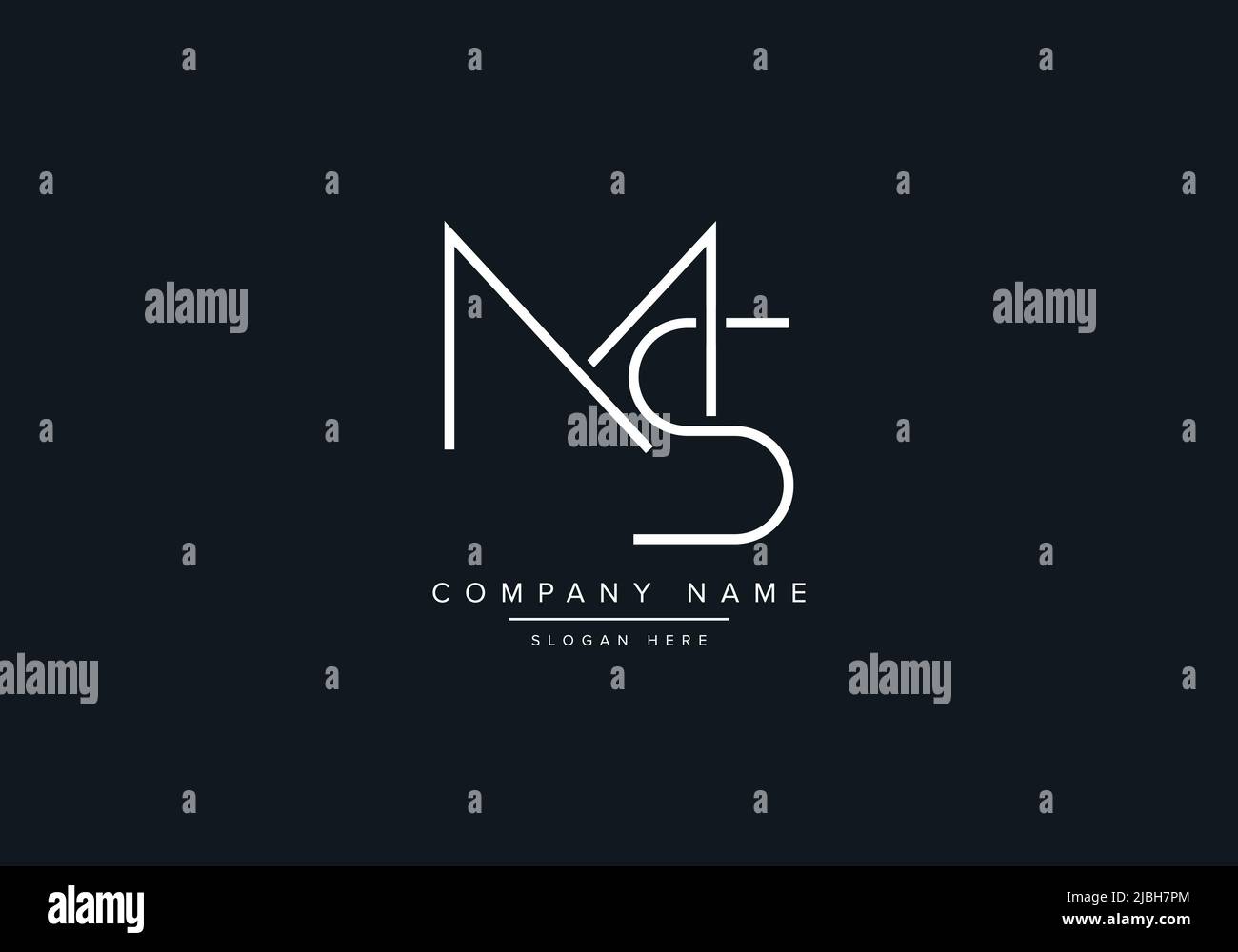 Creative Letters MS Logo Design Vector Template Stock Vector Image ...