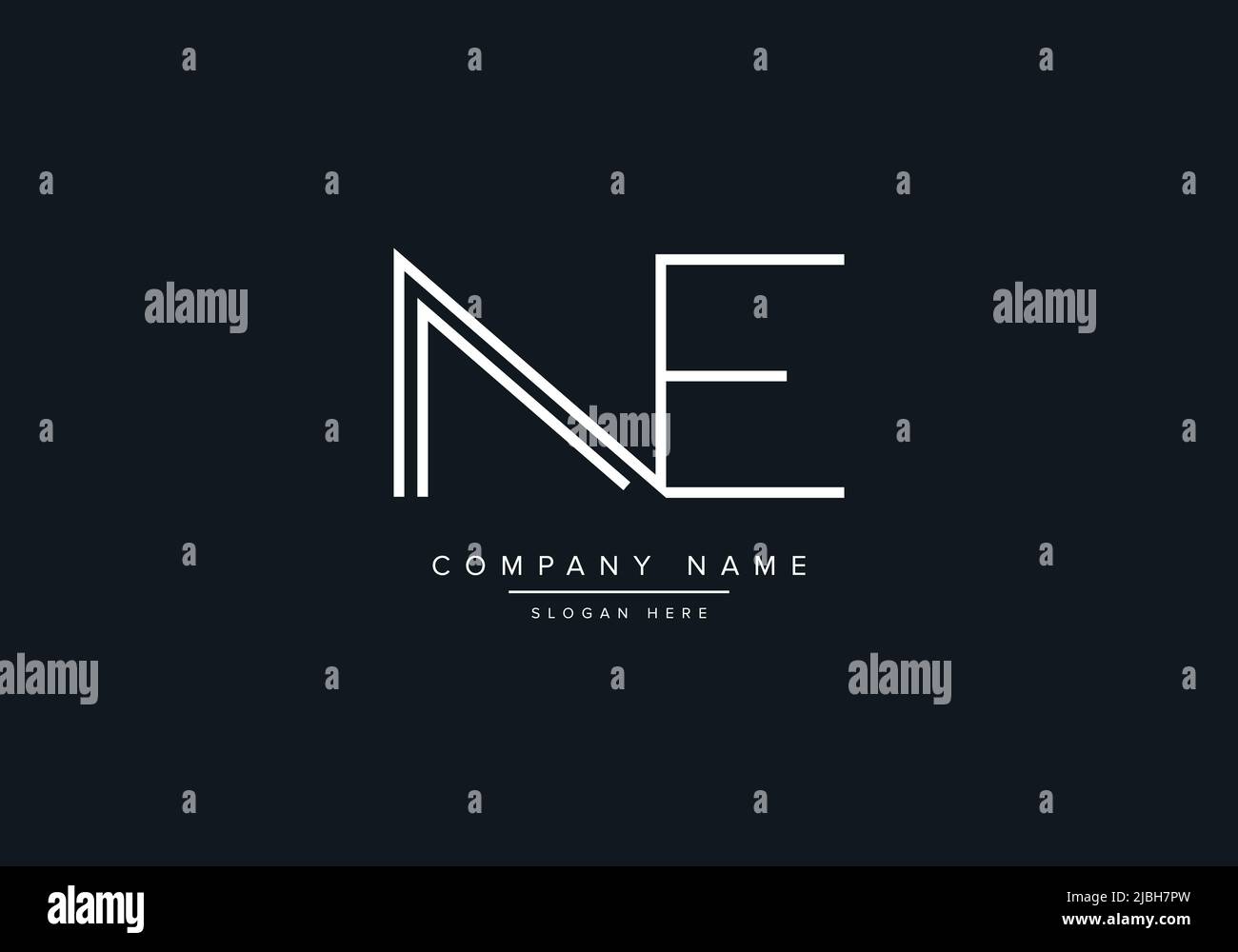 Creative Letters NE Logo Design Vector Template Stock Vector Image ...